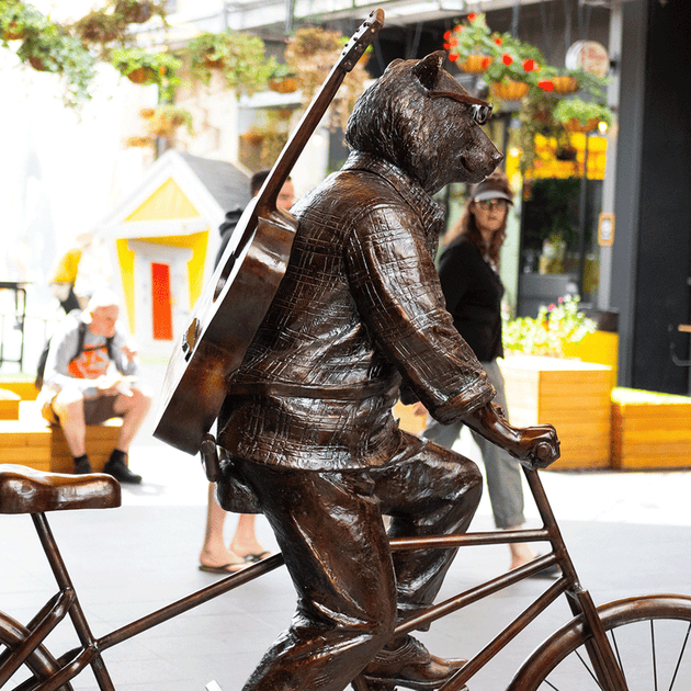 Artists 'shocked and heartbroken' after bronze statue Sparkly Bear sto ...