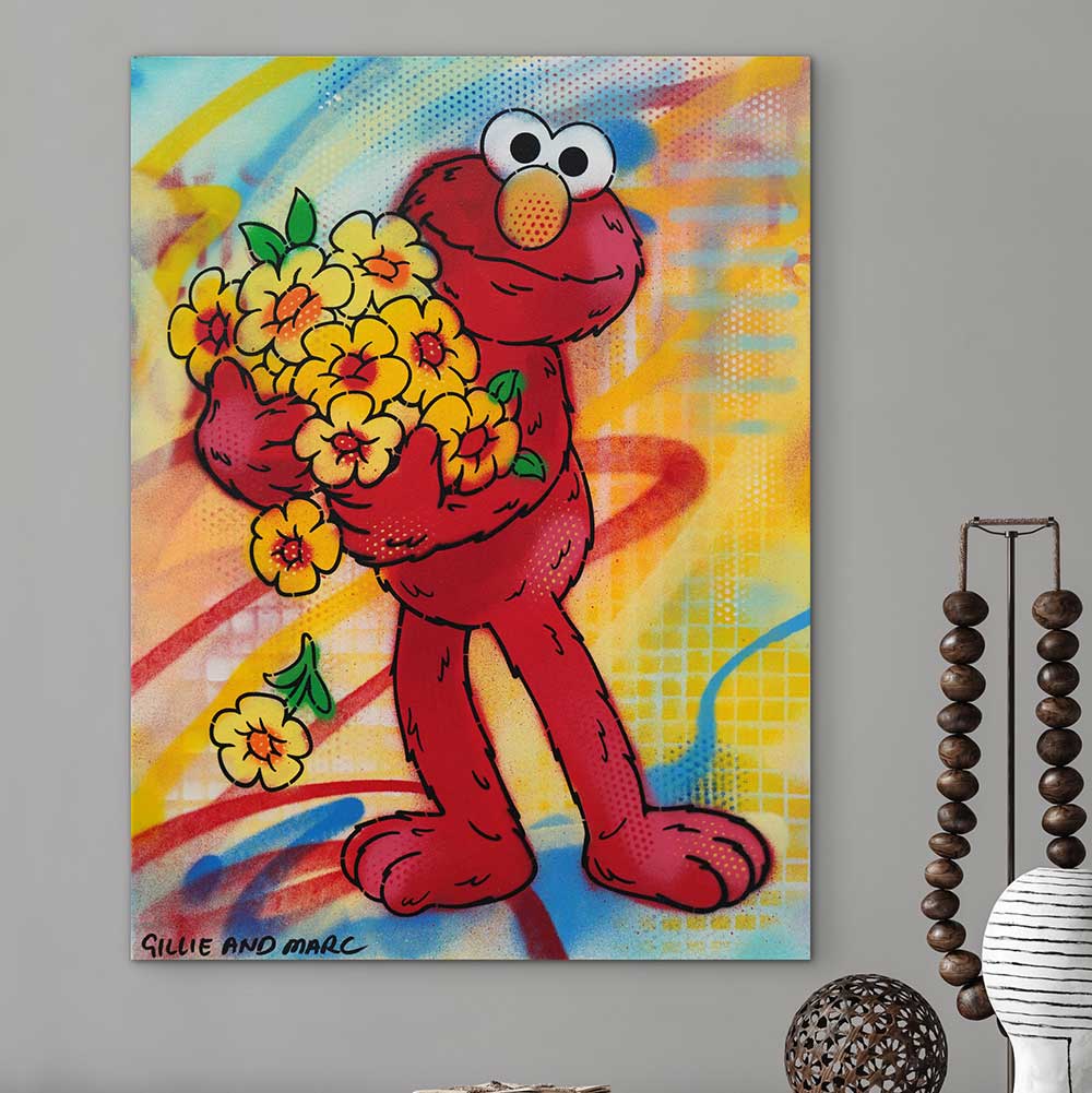 Elmo Loves Flowers (Original Painting) – Gillie and Marc®