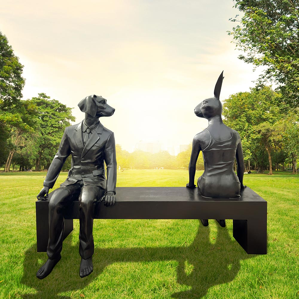 The Friends Forever Bench (Bronze Sculpture) – Gillie and Marc®