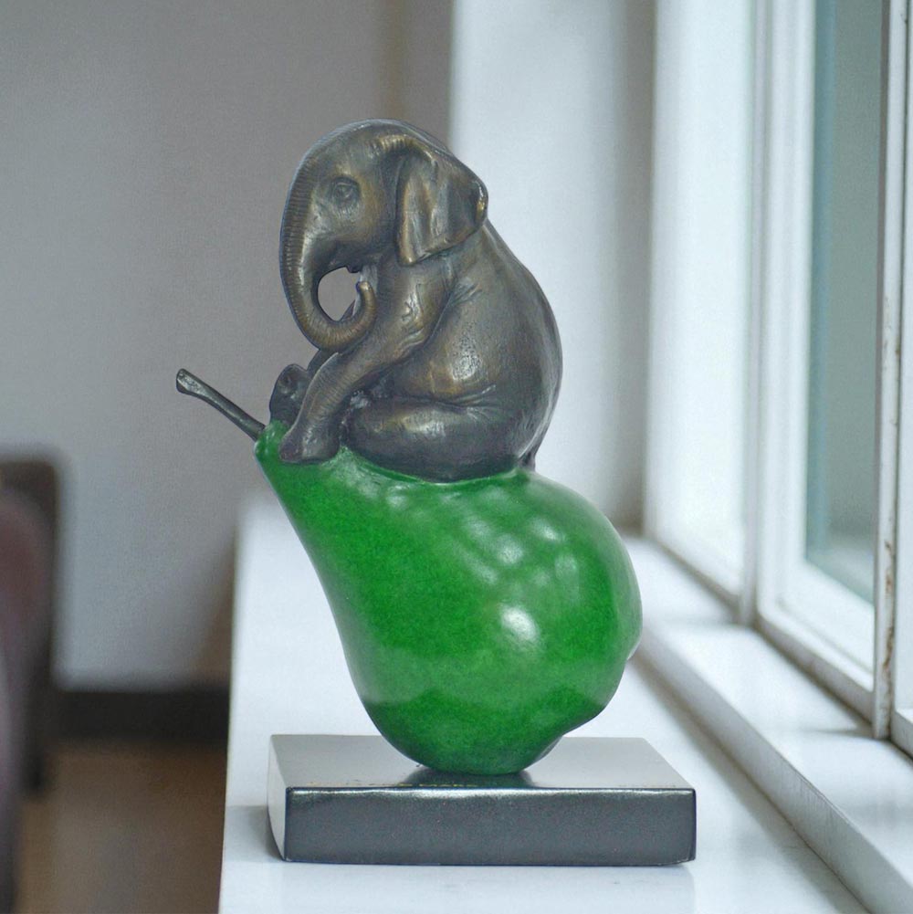 The Elephant Pearfect Just the Way He Was (Bronze Sculpture, Small ...
