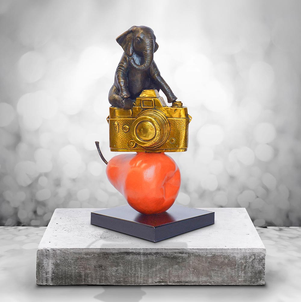 The Elephant Loved His Camera and Pear (Bronze Sculpture) – Gillie and ...