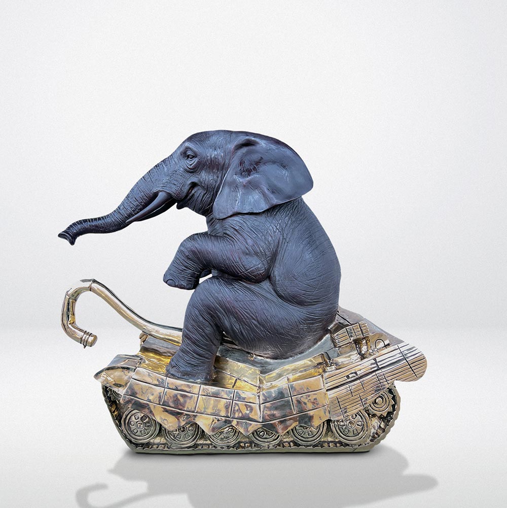 Elephant Had a Big Crush on Tanks (Bronze Sculpture, Mid-Size) – Gillie ...