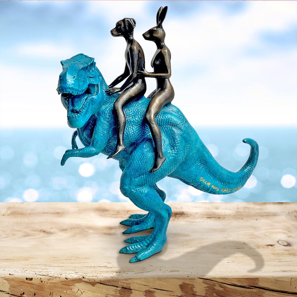 The Big T-Rex Riders (Bronze Sculpture) – Gillie and Marc®