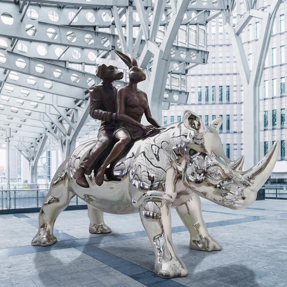 The Wonderful Rhino Riders (Bronze Sculpture) – Gillie and Marc®