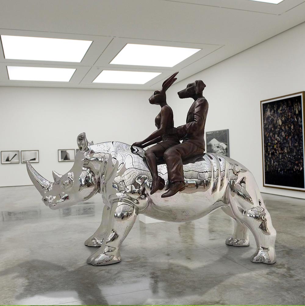 The Wonderful Rhino Riders (Bronze Sculpture) – Gillie and Marc®