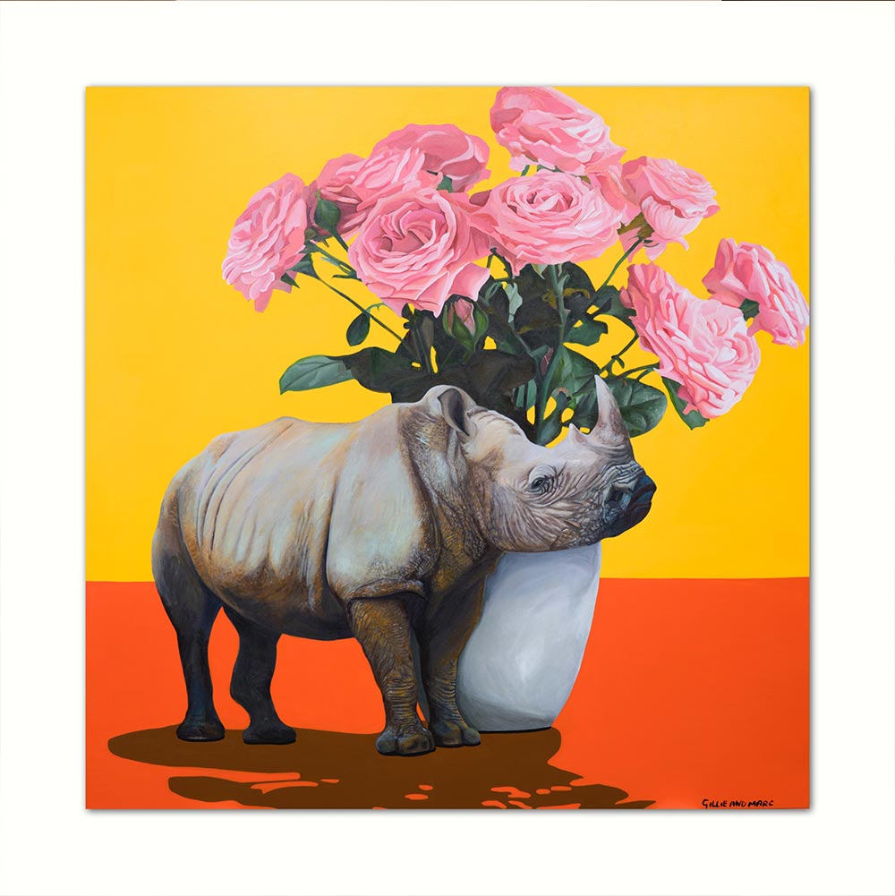 Blooming Rhino - A Symbol of Hope (Original Painting) – Gillie and Marc®