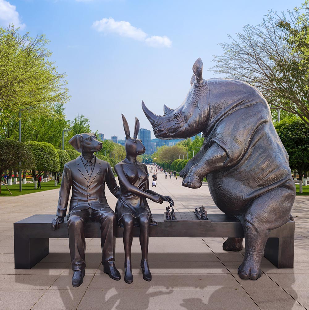 The Game bench (Bronze Sculpture) – Gillie and Marc®