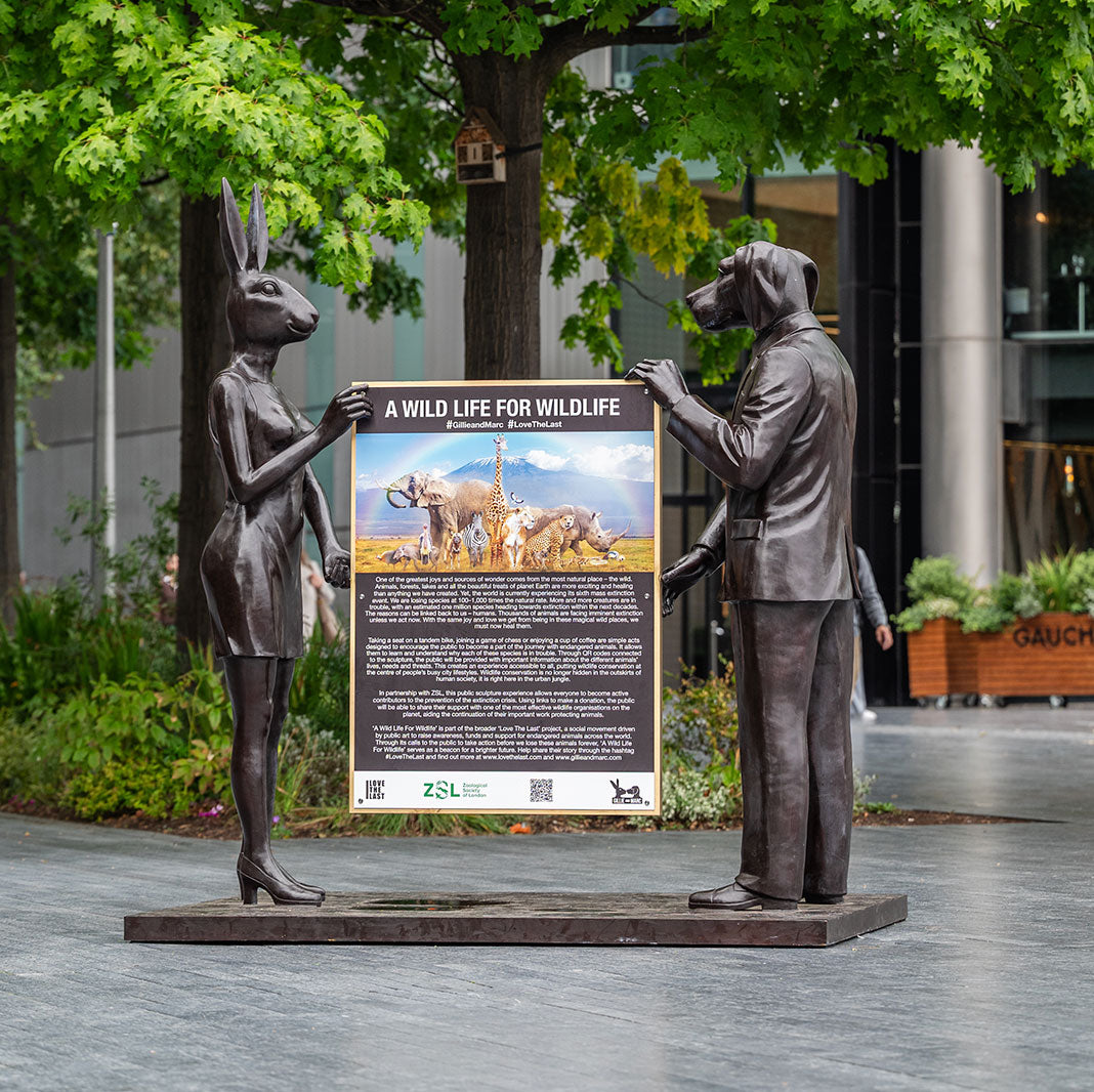 Rabbitwoman and Dogman Sign (Bronze Sculpture, Large) – Gillie and Marc®