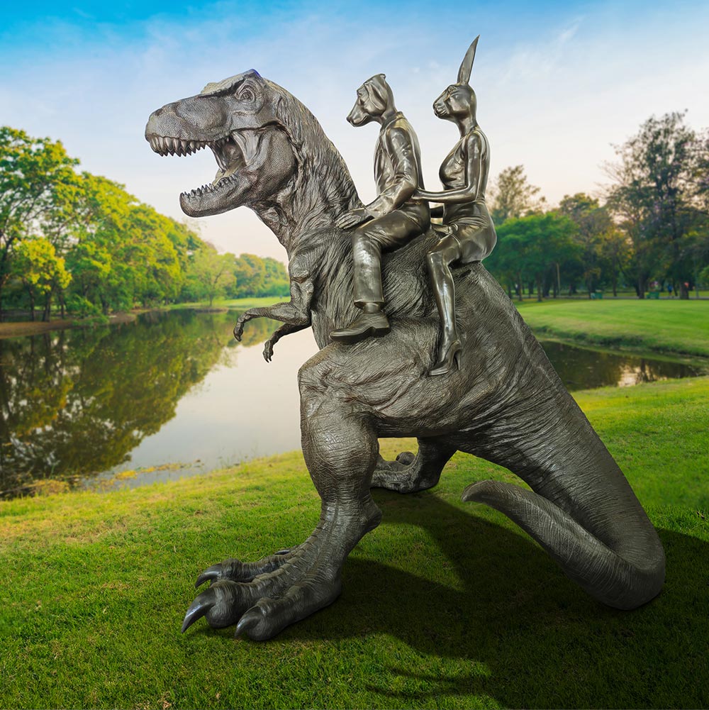 T-Rex Riders on an Adventure (Bronze Sculpture) – Gillie and Marc®