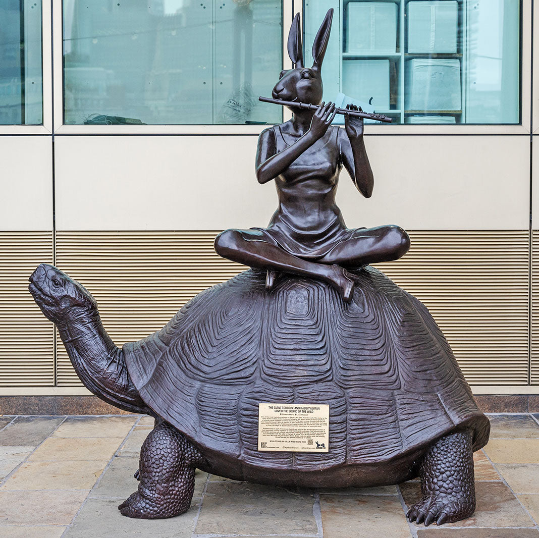 The Giant Tortoise and Rabbitwoman Loved the Sound of the Wild (Bronze ...