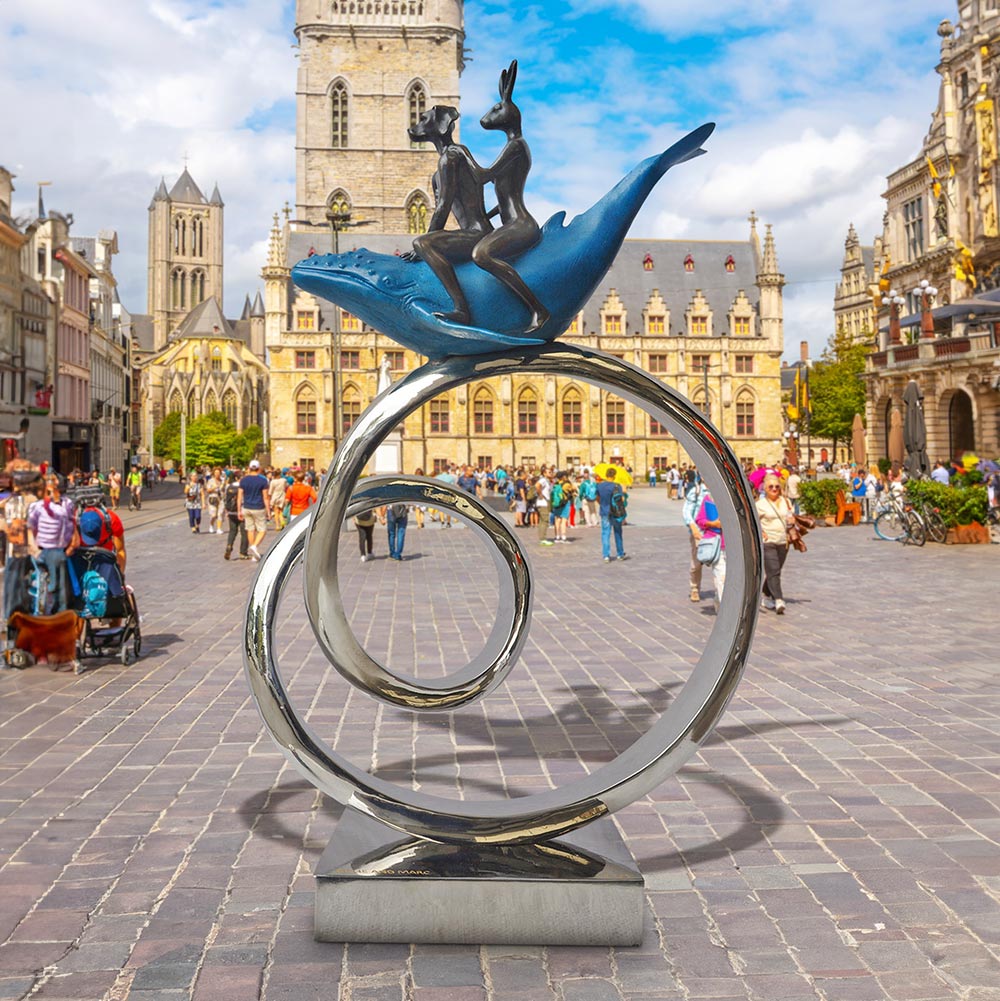 The Whale Riders Go Round A Big World (Bronze Sculpture) – Gillie and Marc®