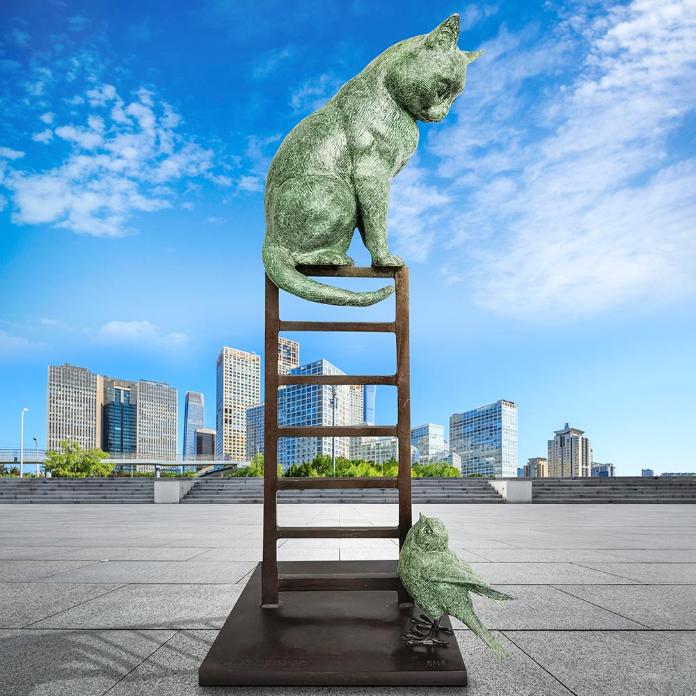 Cat Was on a Big High (Bronze Sculpture) – Gillie and Marc®