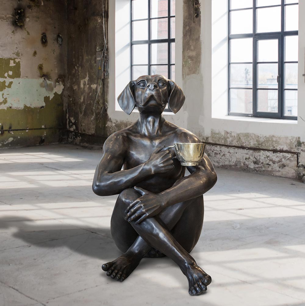 Dogman with the Golden Cup (Bronze Sculpture) – Gillie and Marc®