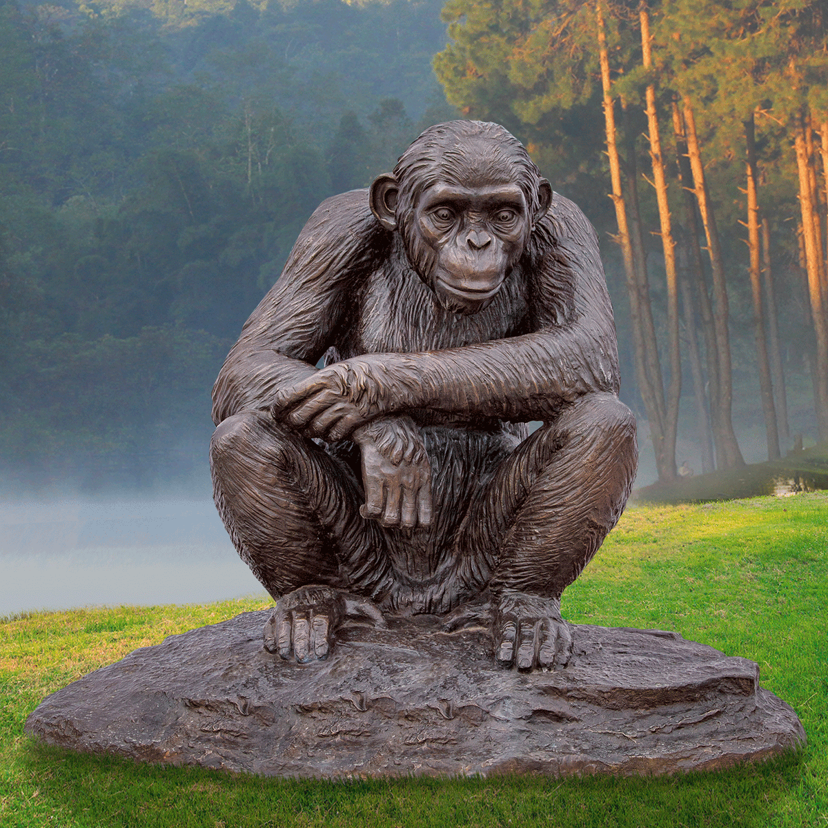 Wild Chimp Grief (Bronze Sculpture) – Gillie and Marc®