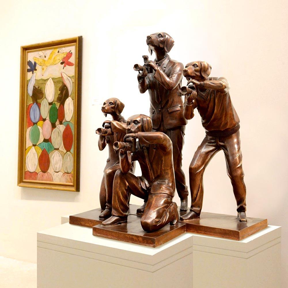 Paparazzi Dogs - Charles, Will, Harry, Tom (Bronze Sculpture) – Gillie ...