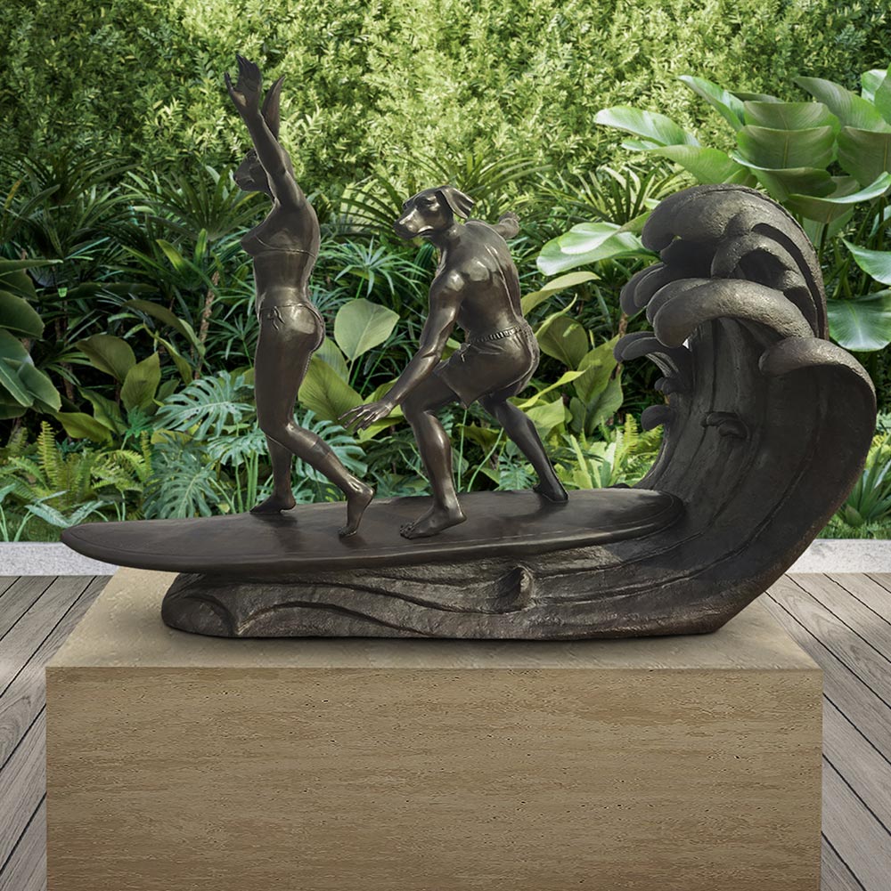 Surfing in Paradise (Bronze Sculpture, Mid-Size) – Gillie and Marc®